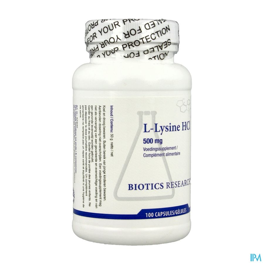 L-lysine Biotics Caps 100x500mg kopen - Pazzox, online apotheek