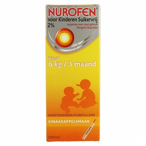 Nurofen Kind Sinaas Susp Suikervrij 200ml kopen - Pazzox