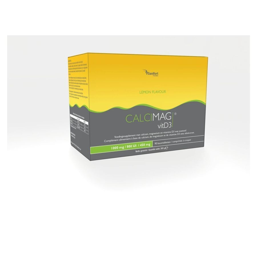 Calcimag Ca 1g/d3 800ui/mg 450mg Lemon Chew 90 kopen - Pazzox